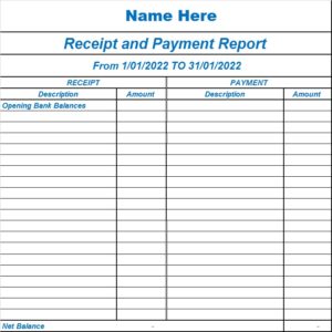Structure Receipt and Payment Report Templates Archives - Free Report ...