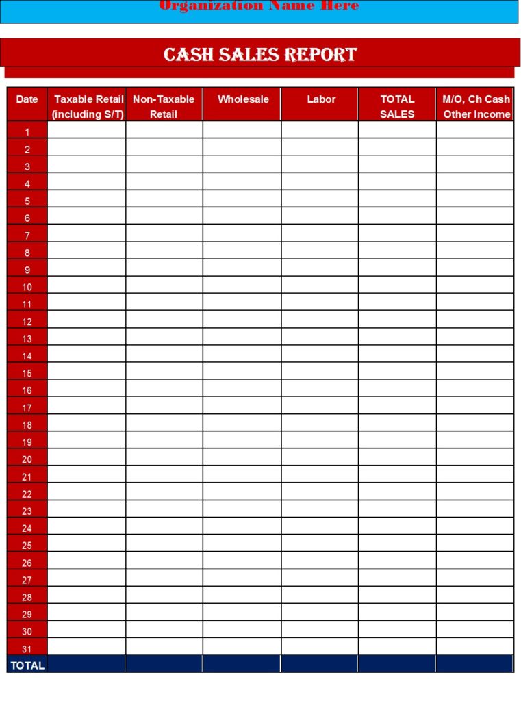 Best 10+ Cash Sales Report Templates - Free Report Templates Best 10+ Cash Sales Report Templates - Free Report Templates