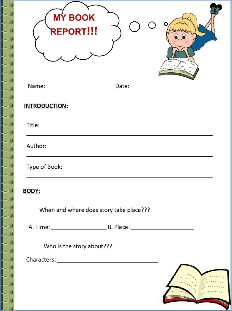 Free Book Report Templates - Free Report Templates