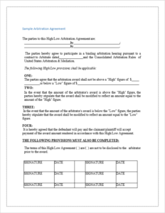 Download 5+ Arbitration Agreement Templates - Free Report Templates