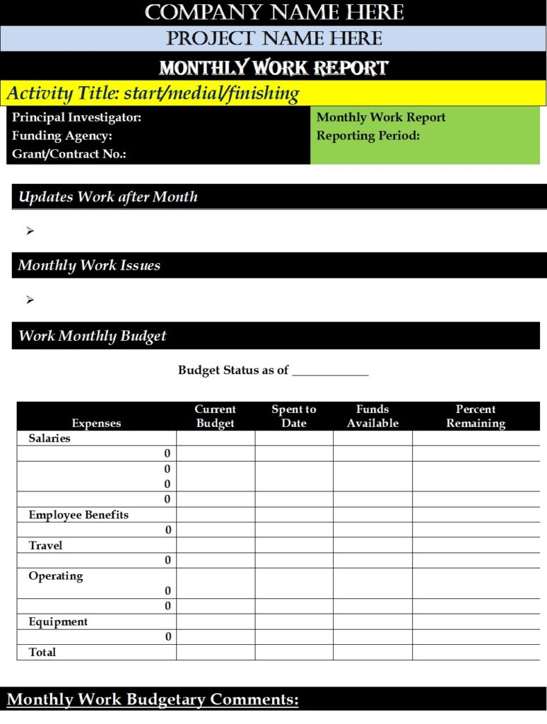 Excel Monthly Sales Analysis Report Template - Free Report Templates Excel Monthly Sales Analysis Report Template - Free Report Templates