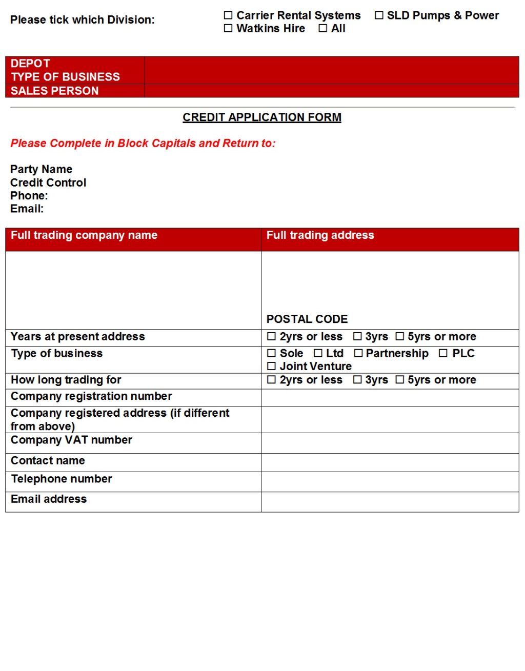 Loan Application Form Templates - Free Report Templates
