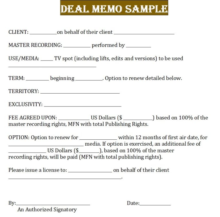 Staff Deal Memo Templates - Free Report Templates