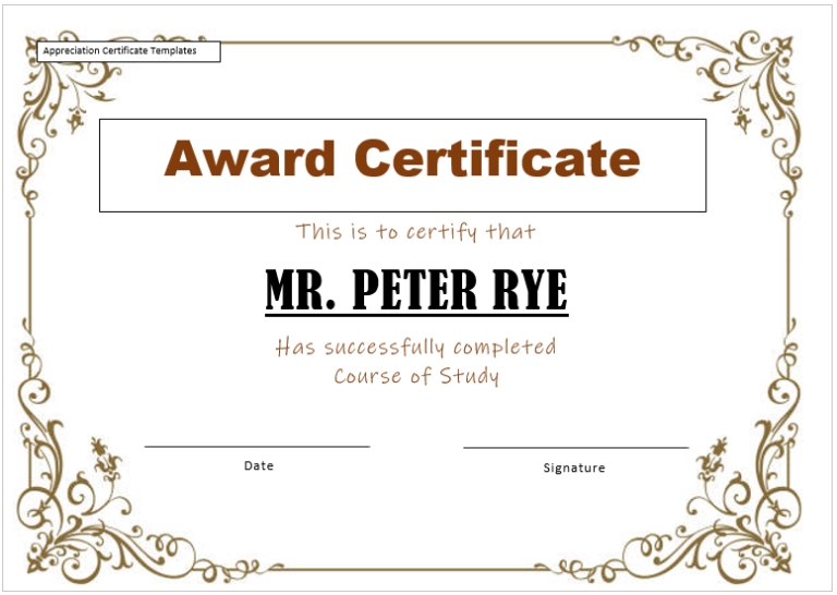 Free Appreciation Certificate Templates - Free Report Templates