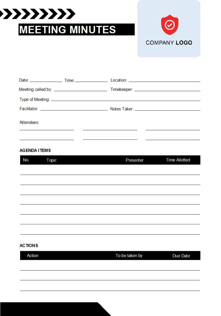 Business Meeting Minutes & Notes Templates - Free Report Templates