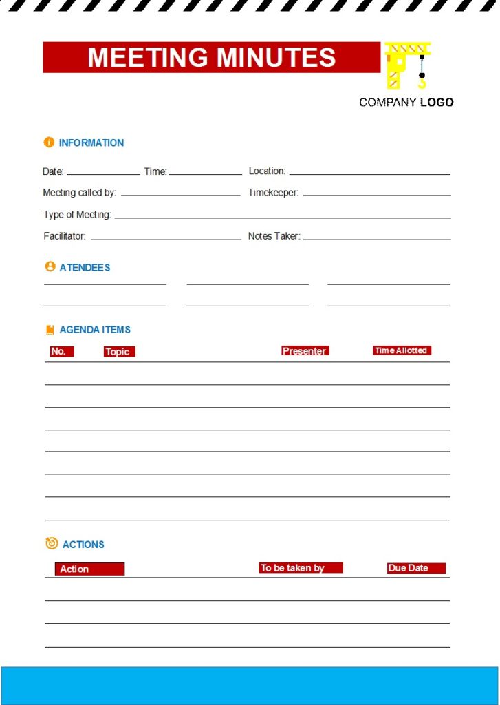 Business Meeting Minutes & Notes Templates - Free Report Templates
