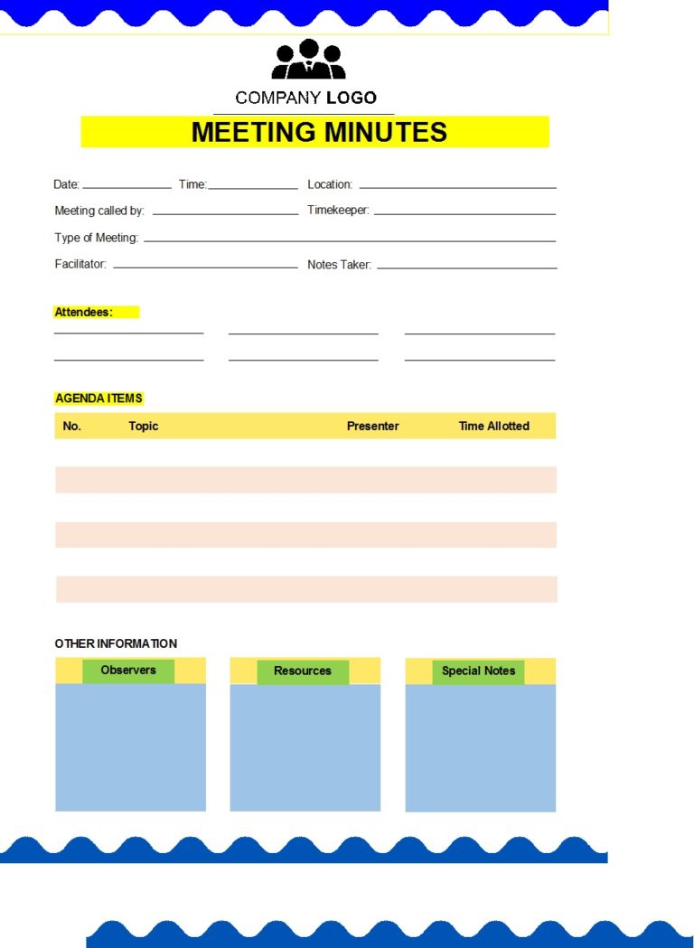 Business Meeting Minutes & Notes Templates - Free Report Templates