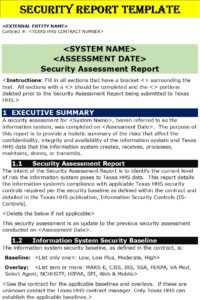 MS Word Security Incident Report Templates - Free Report Templates