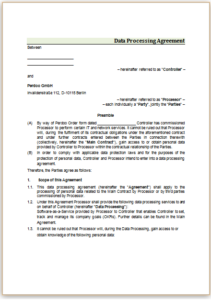 11 Basic Data Processing Agreement Templates (DPA) - Free Report Templates