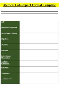 Medical Lab Report Templates - Free Report Templates