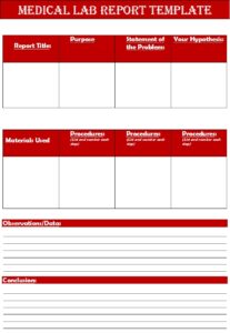 Medical Lab Report Templates - Free Report Templates