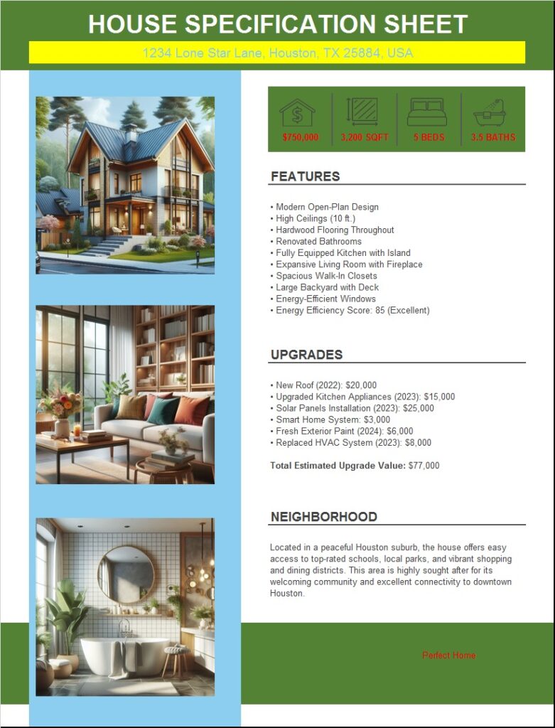 Download Project Spec Sheet Template - Free Report Templates
