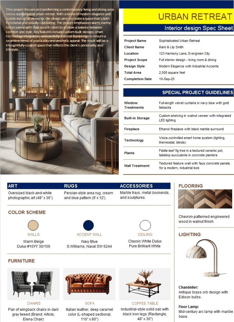 Download Project Spec Sheet Template - Free Report Templates