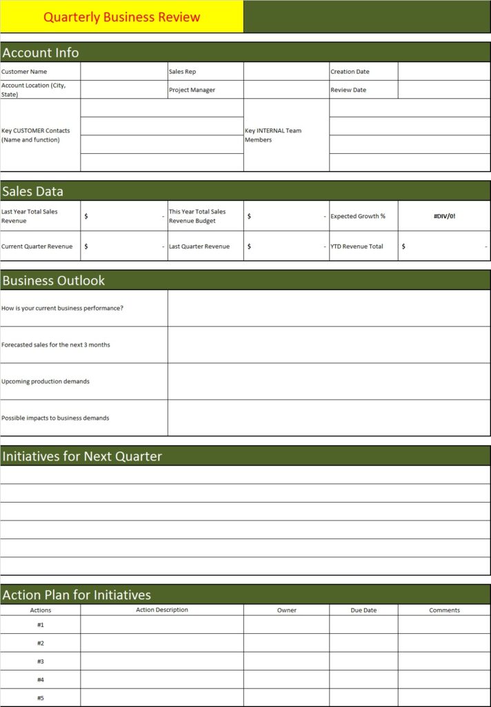 Strategic Key Account Plan Template - Free Report Templates