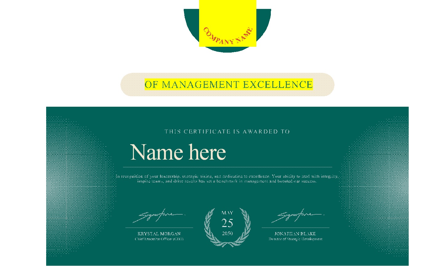 Certificate of Excellence Template - Free Report Templates