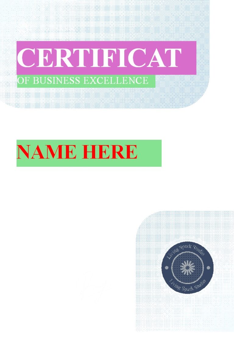 Certificate of Excellence Template - Free Report Templates