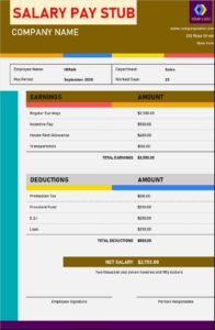 Pay Slip Template (for Various Professions) - Free Report Templates