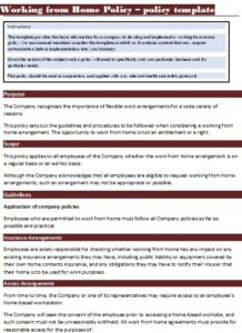 Daily Employee Work Policy Template - Free Report Templates