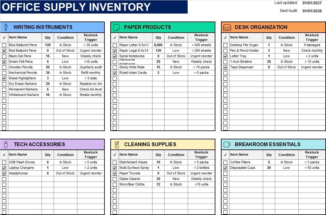 Inventory Format Template (Excel Word) - Editable & Free Download ...